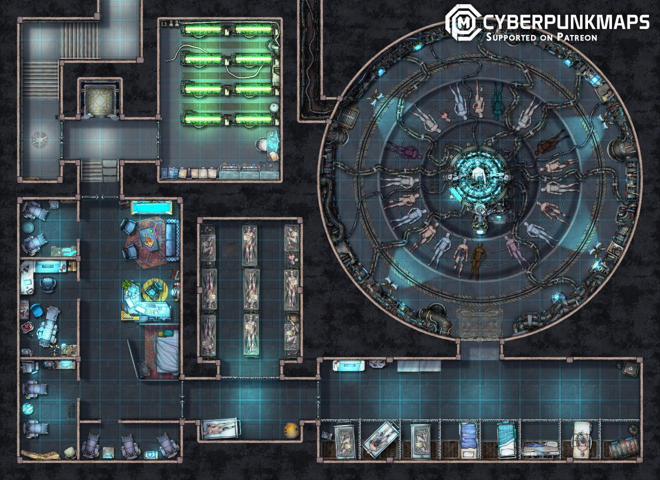 Neural Hive Cyberpunk Battle Map – Miska's Maps